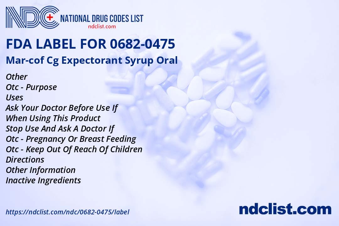 FDA Label for Mar-cof Cg Expectorant Syrup Oral - Indications, Usage ...
