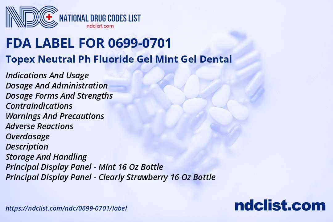 FDA Label for Topex Neutral Ph Fluoride Gel Mint - Indications, Usage ...