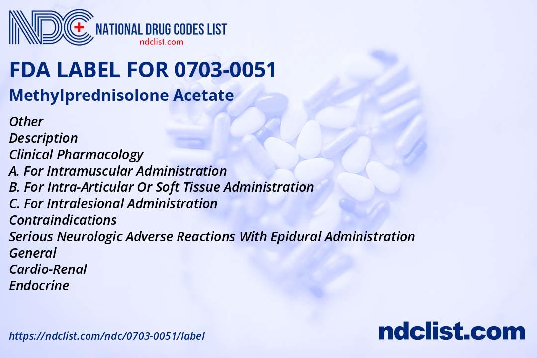 FDA Label for Methylprednisolone Acetate - Indications, Usage & Precautions