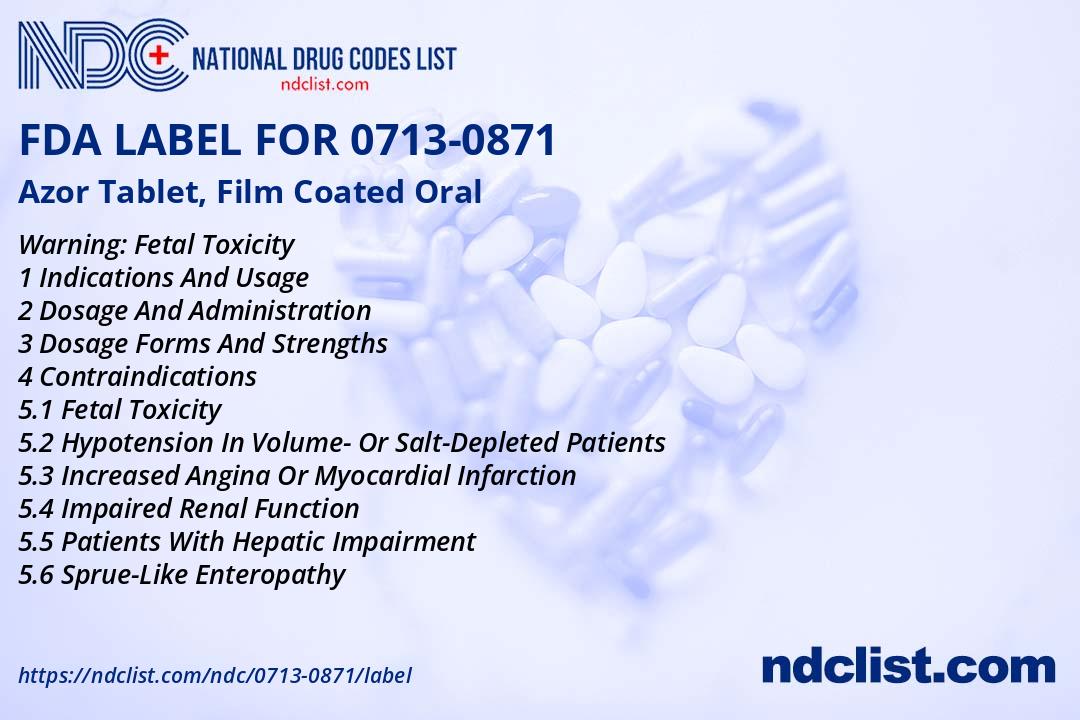 FDA Label for Azor Tablet, Film Coated Oral - Indications, Usage ...