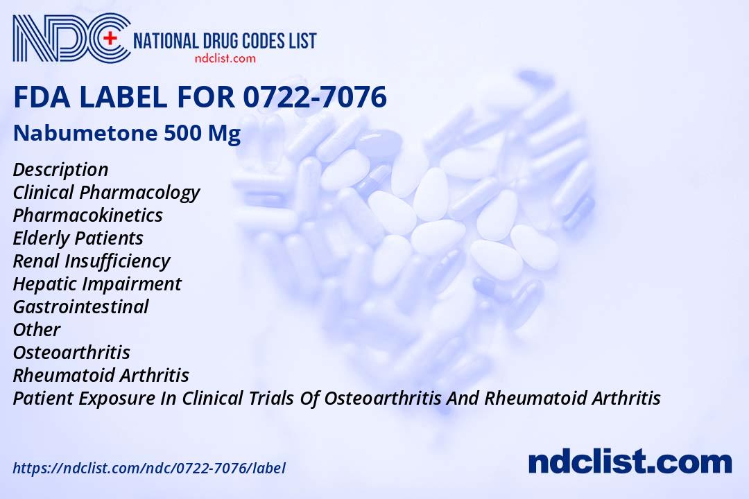 FDA Label for Nabumetone 500 Mg - Indications, Usage & Precautions
