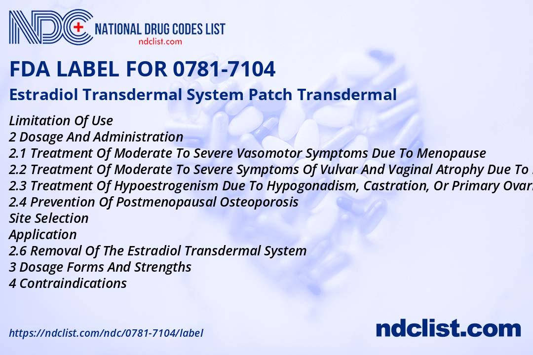 FDA Label for Estradiol Transdermal System Patch Transdermal ...