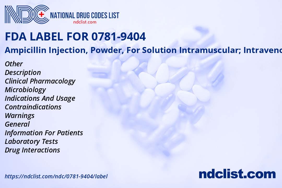FDA Label for Ampicillin Injection, Powder, For Solution Intramuscular ...