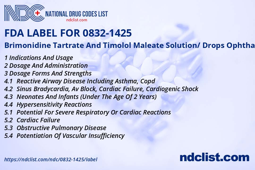 FDA Label for Brimonidine Tartrate And Timolol Maleate Solution/ Drops ...
