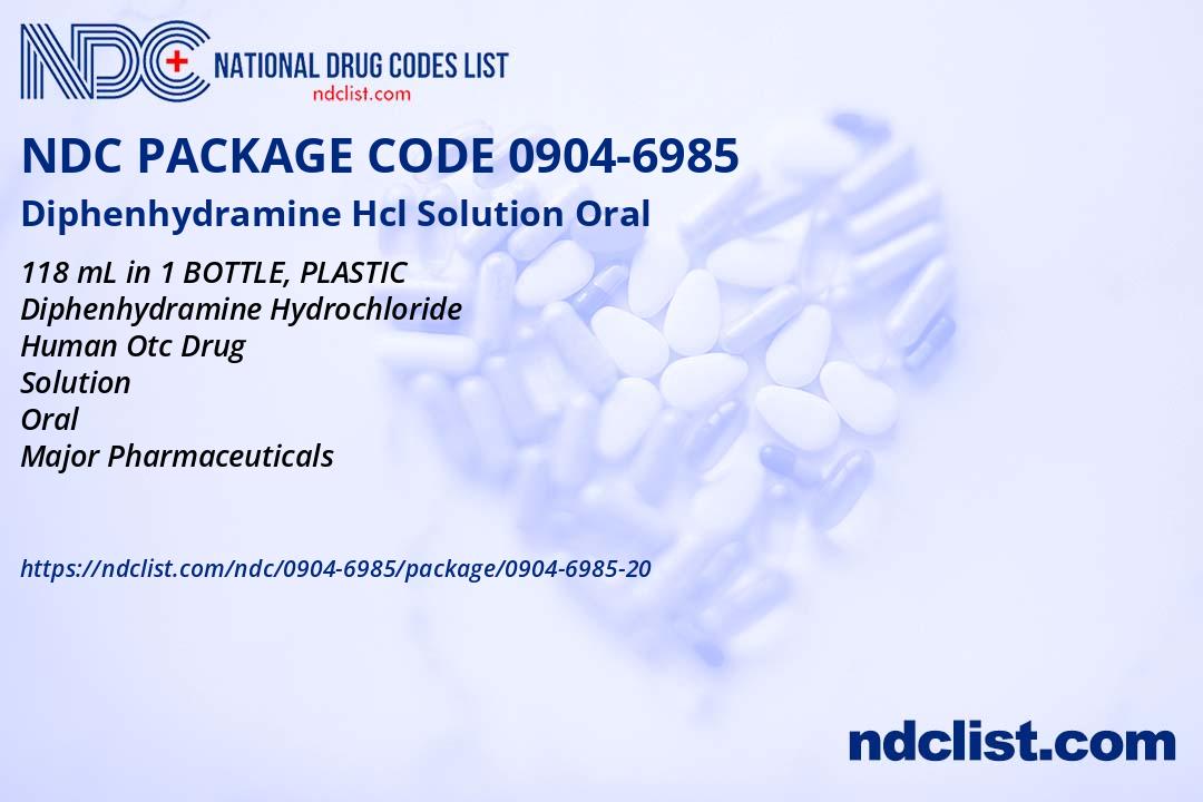 Diphenhydramine Hcl Solution - NDC 0904-6985-20