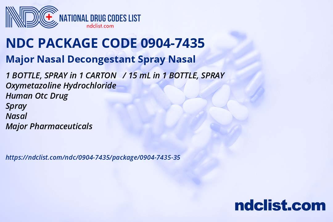 NDC Package 0904-7435-35 Major Nasal Decongestant Spray Nasal