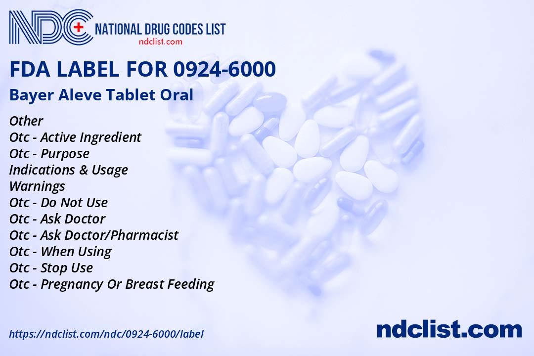 FDA Label for Bayer Aleve Tablet Oral - Indications, Usage & Precautions