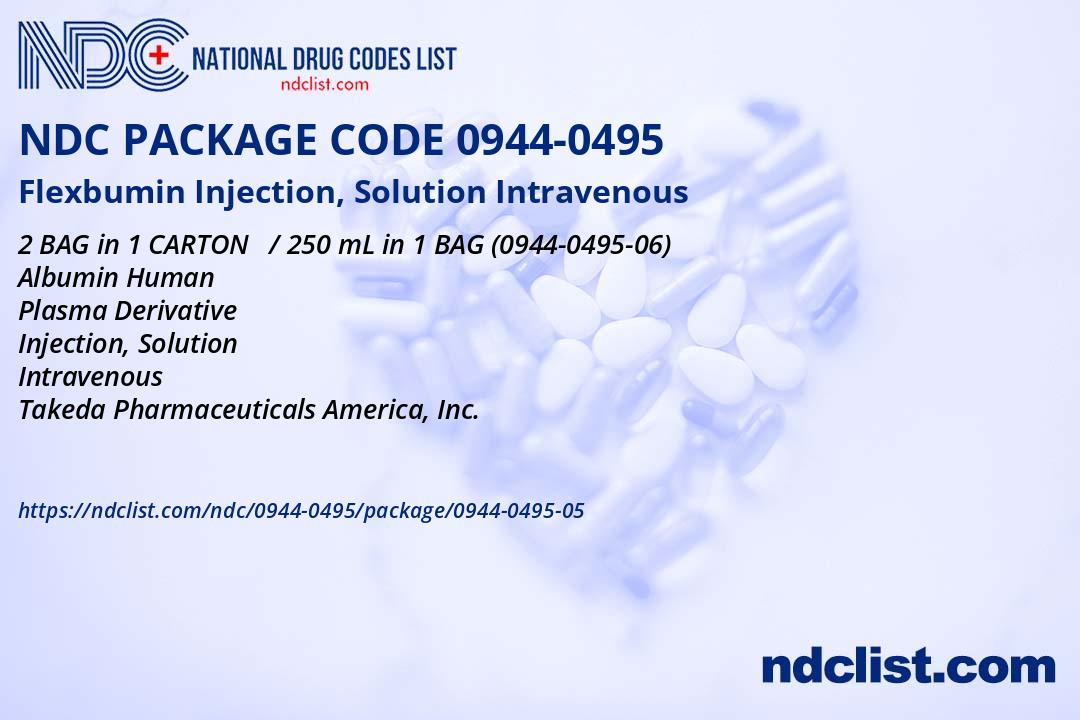 NDC Package 0944-0495-05 Flexbumin Injection, Solution Intravenous