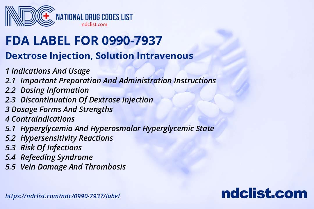 FDA Label for Dextrose Injection, Solution Intravenous - Indications ...