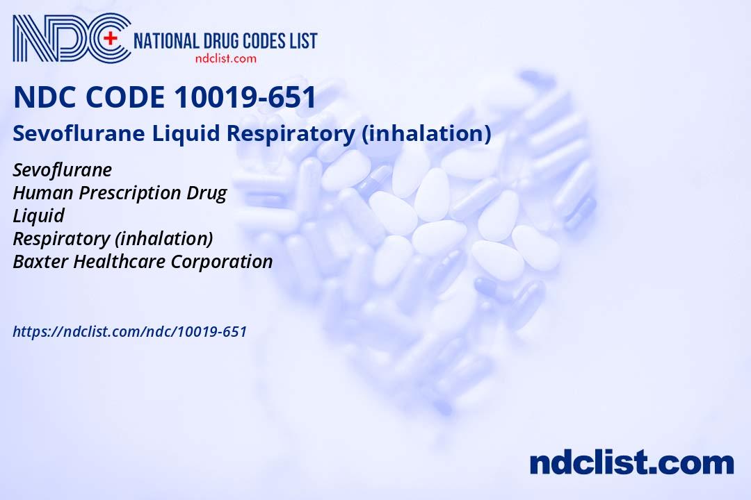 NDC 10019-651 Sevoflurane Liquid Respiratory (inhalation)