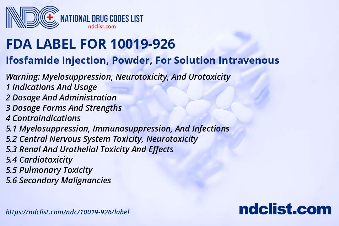 Ifosfamide- FDA Label NDC10019-926