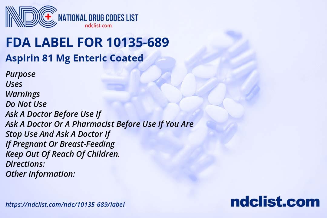 FDA Label for Aspirin 81 Mg Enteric Coated - Indications, Usage ...