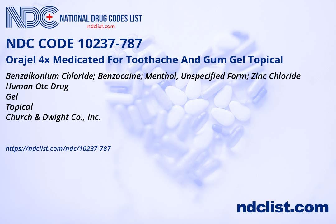 Orajel 4x Medicated For Toothache And Gum Gel- NDC10237-787