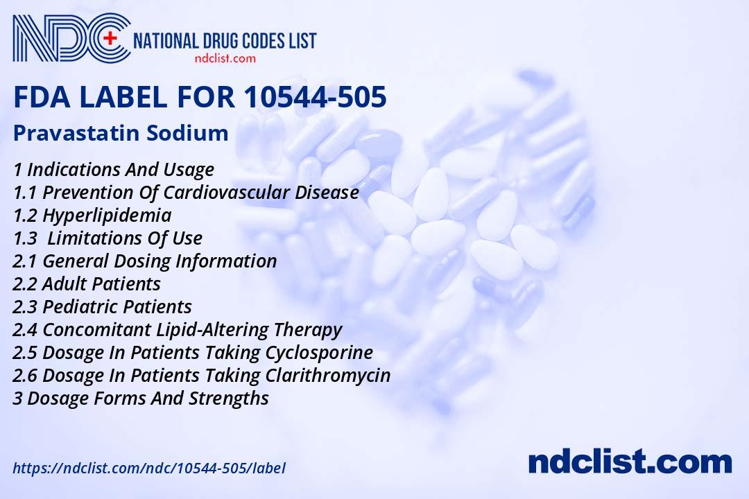 Pravastatin Sodium- FDA Label NDC10544-505