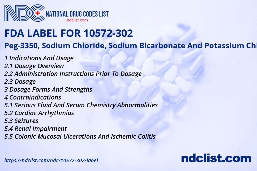 FDA Label for Peg-3350, Sodium Chloride, Sodium Bicarbonate And ...