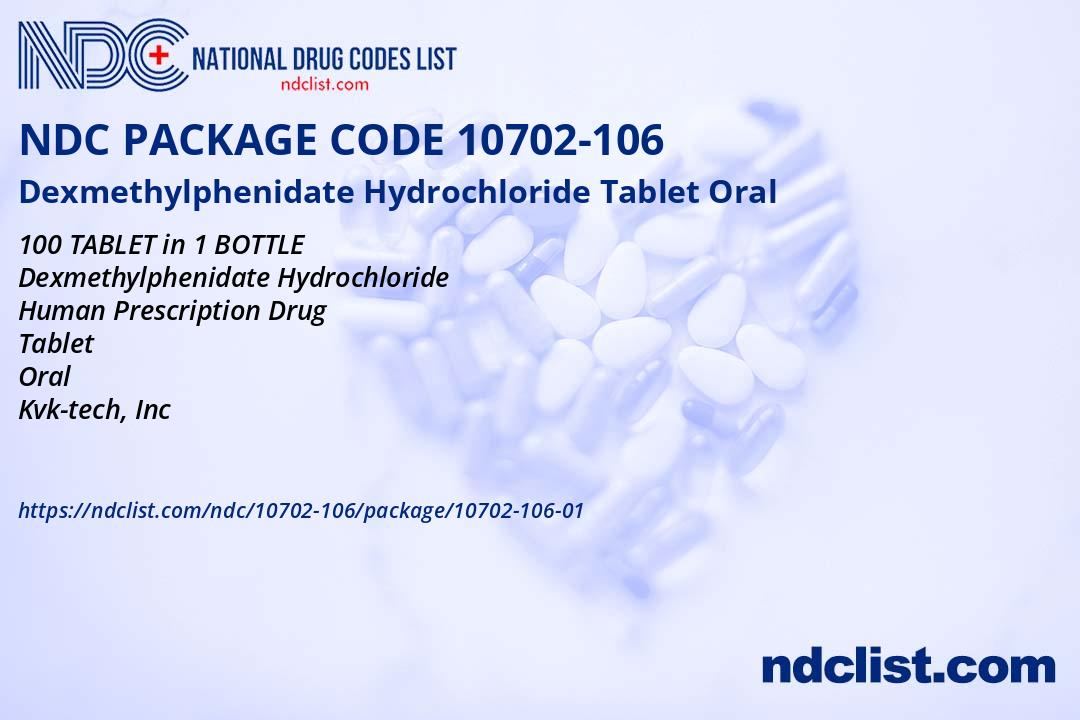 Dexmethylphenidate Hydrochloride Tablet- NDC10702-106-01
