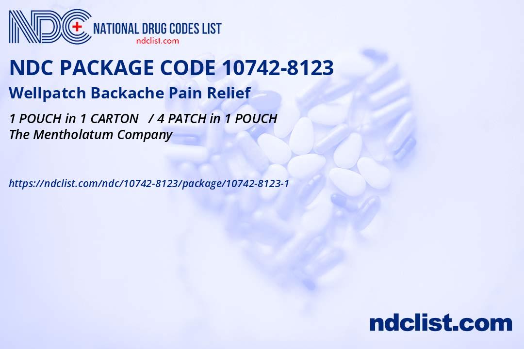 NDC Package 10742-8123-1 Wellpatch Backache Pain Relief