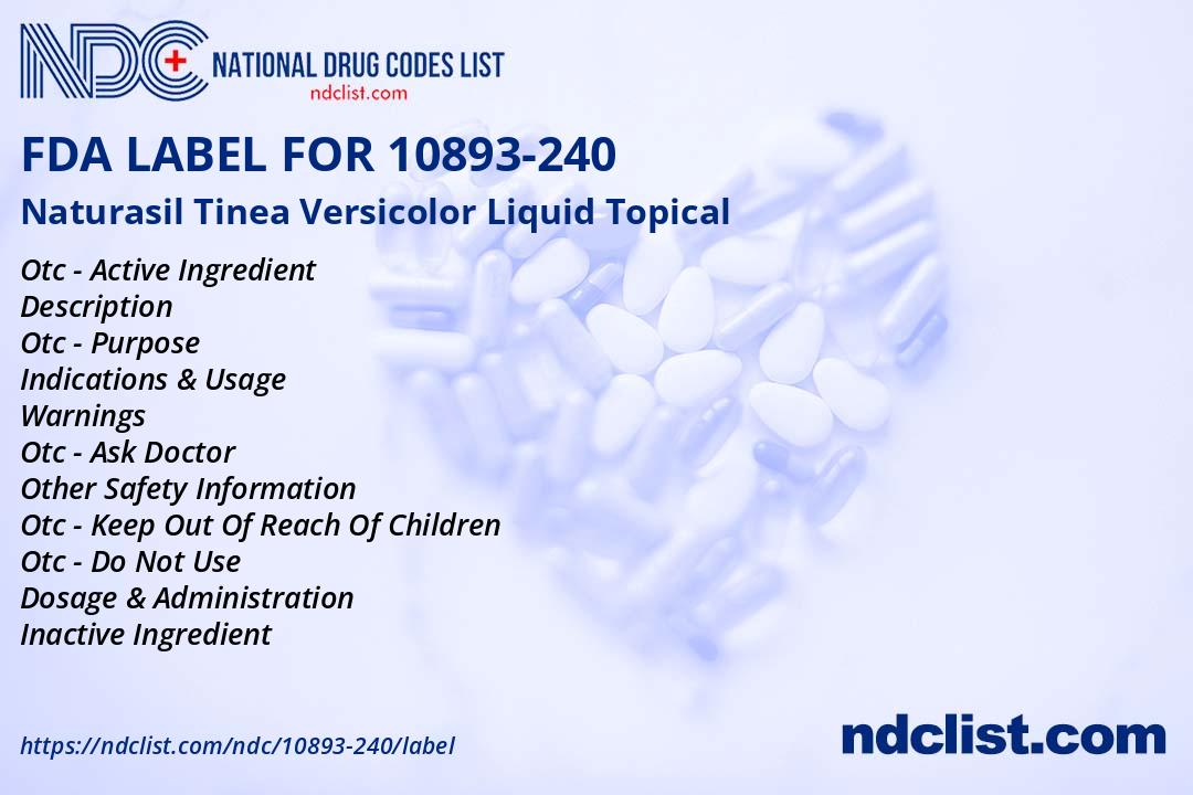 Naturasil Liquid- FDA Label NDC10893-240