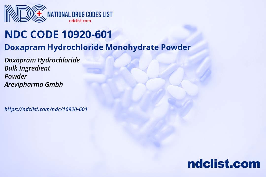Doxapram Hydrochloride Monohydrate Powder NDC 10920-601