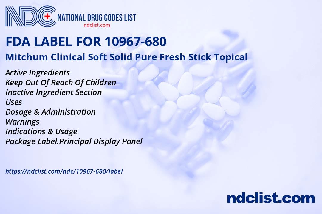 Mitchum Clinical Soft Solid Stick- FDA Label NDC10967-680