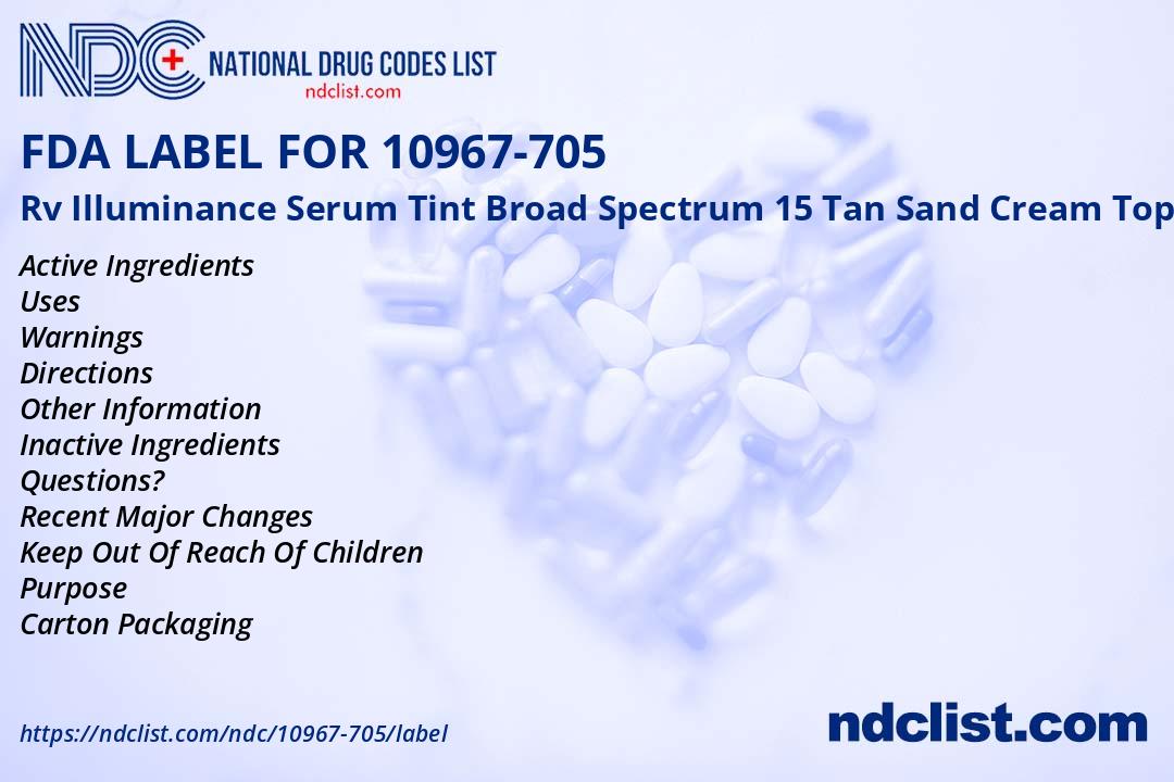 FDA Label for Rv Illuminance Serum Tint Broad Spectrum 15 Tan Sand ...