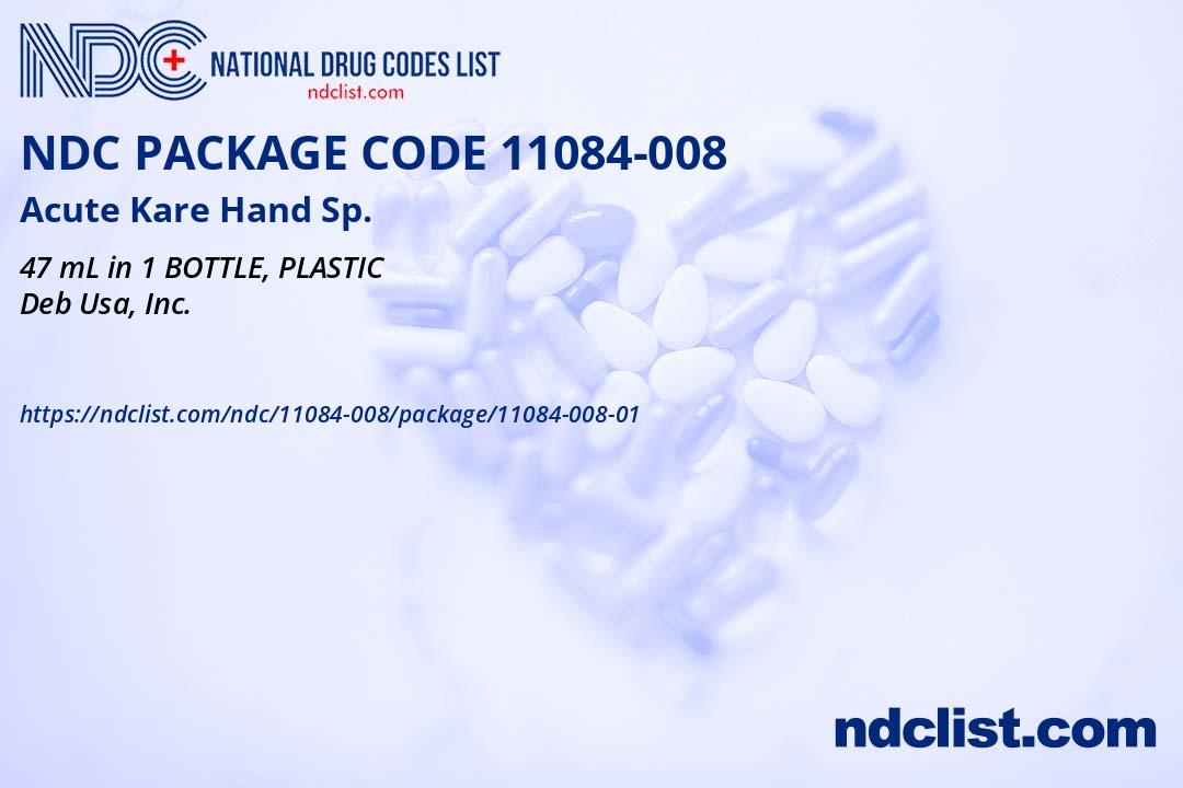 NDC Package 11084-008-01 Acute Kare Hand Sp.