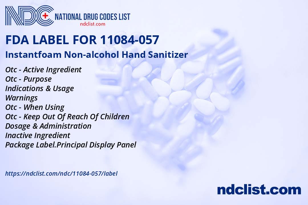 FDA Label for Instantfoam Non-alcohol Hand Sanitizer - Indications ...