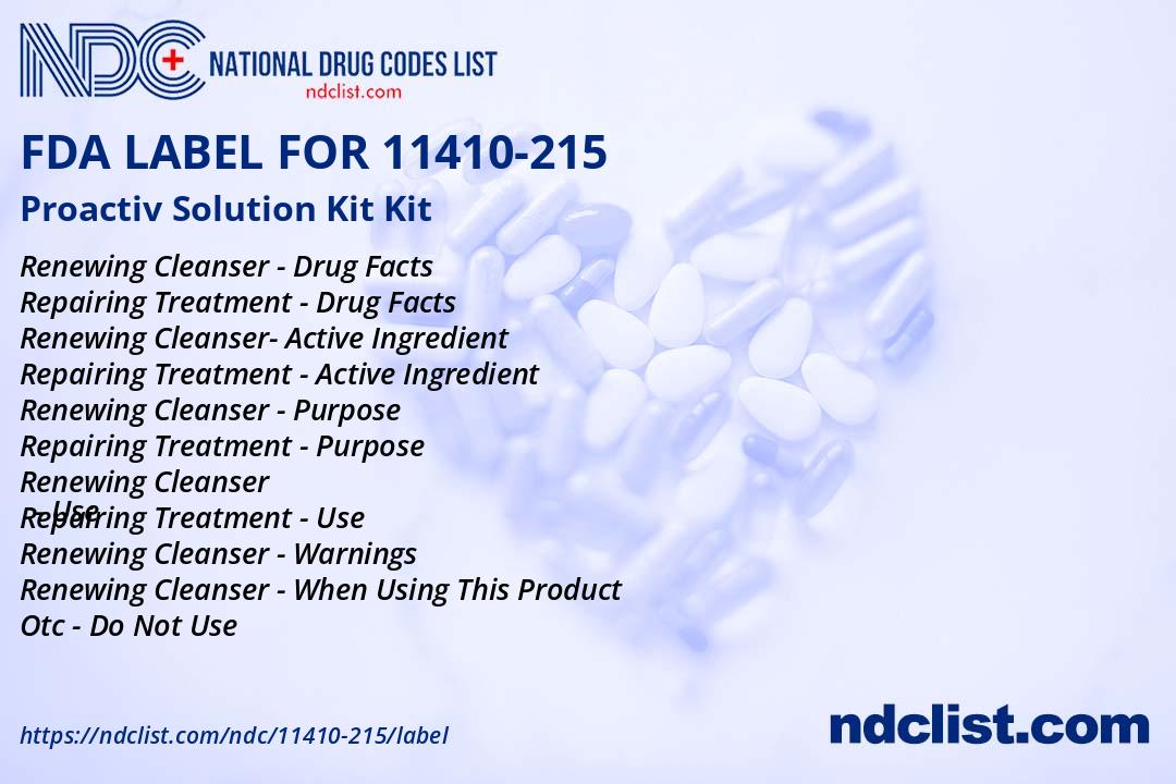 FDA Label for Proactiv Solution Kit Kit - Indications, Usage & Precautions