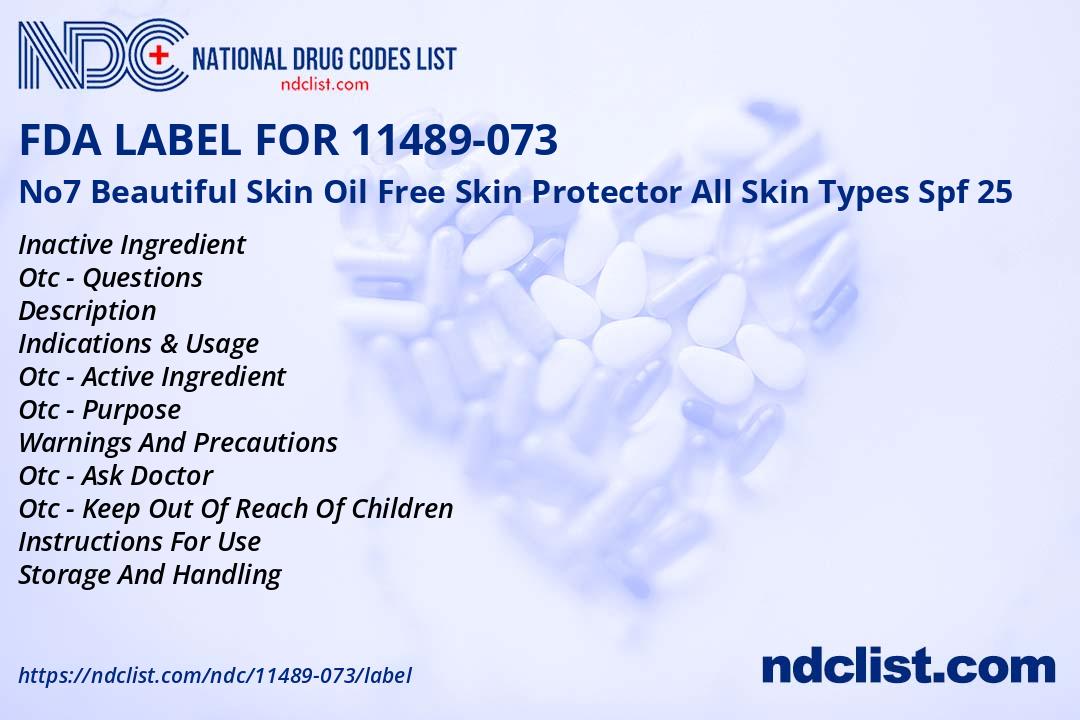FDA Label for No7 Beautiful Skin Oil Free Skin Protector All Skin Types ...