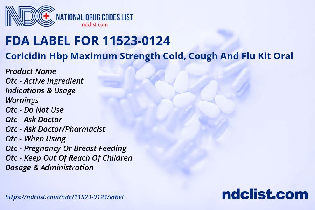 FDA Label for Coricidin Hbp Maximum Strength Cold, Cough And Flu Kit ...