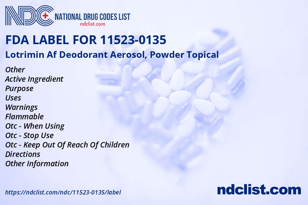 FDA Label for Lotrimin Af Deodorant Aerosol, Powder Topical ...