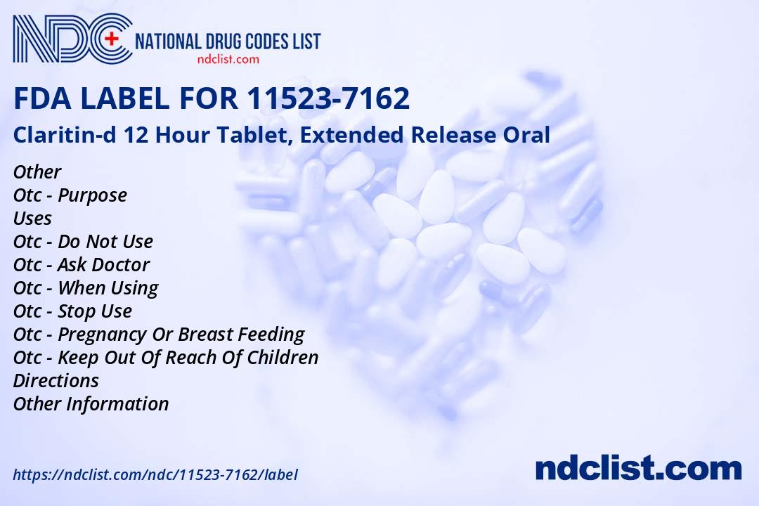 Claritin-d Tablet, Extended Release- FDA Label NDC11523-7162