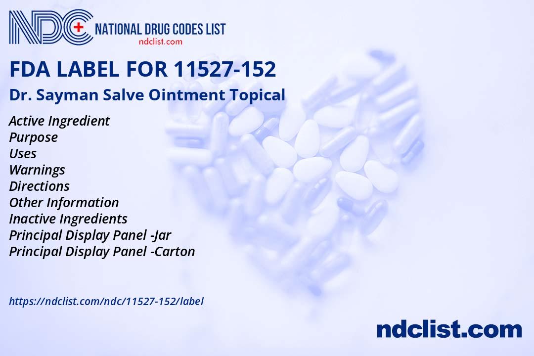FDA Label for Dr. Sayman Salve Ointment Topical - Indications, Usage ...