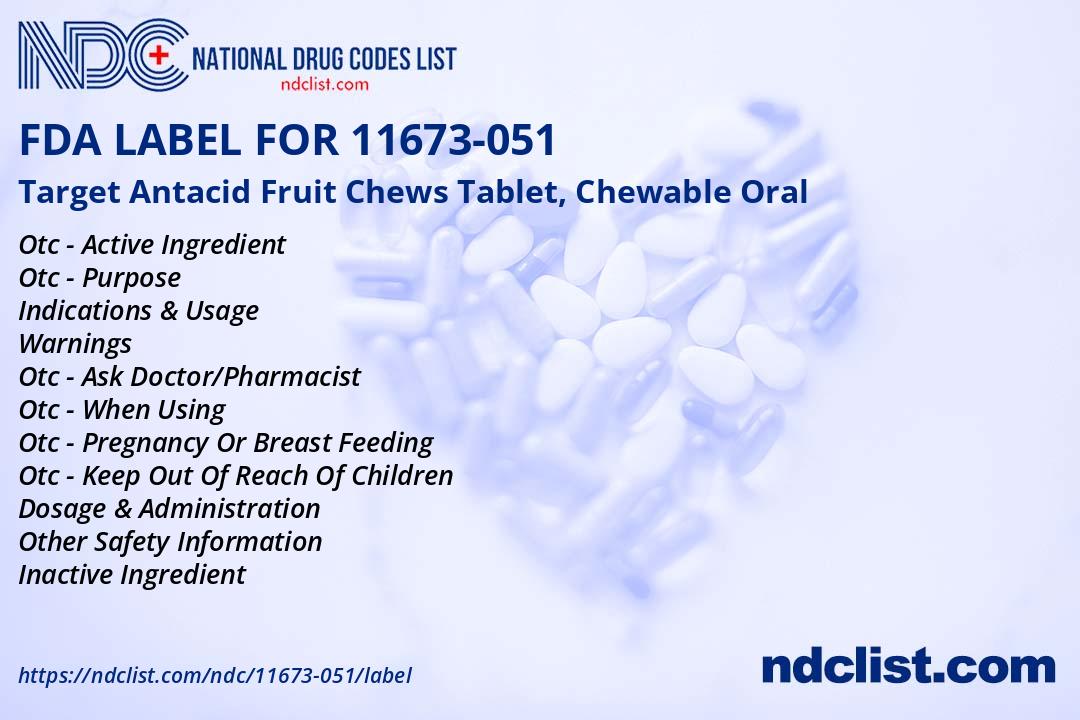 Target Antacid Fruit Chews FDA Label - NDC 11673-051