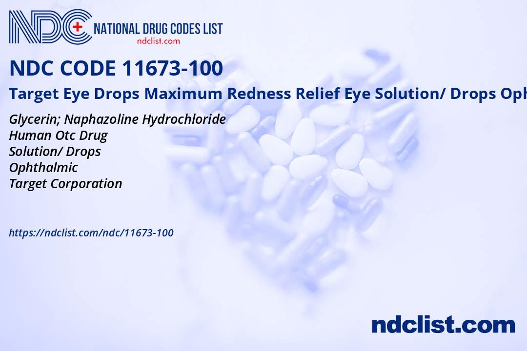 NDC 11673-100 Target Eye Drops Maximum Redness Relief Eye Solution ...