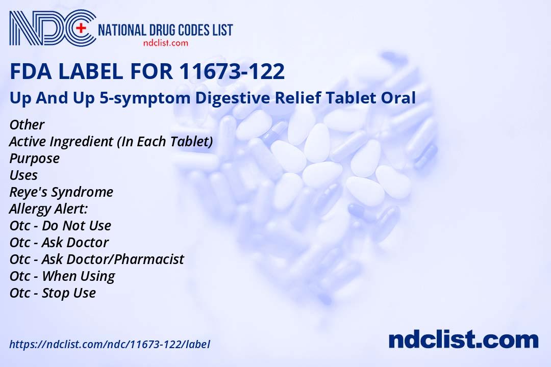 Up And Up 5-symptom Digestive Rel - FDA Label NDC 11673-122