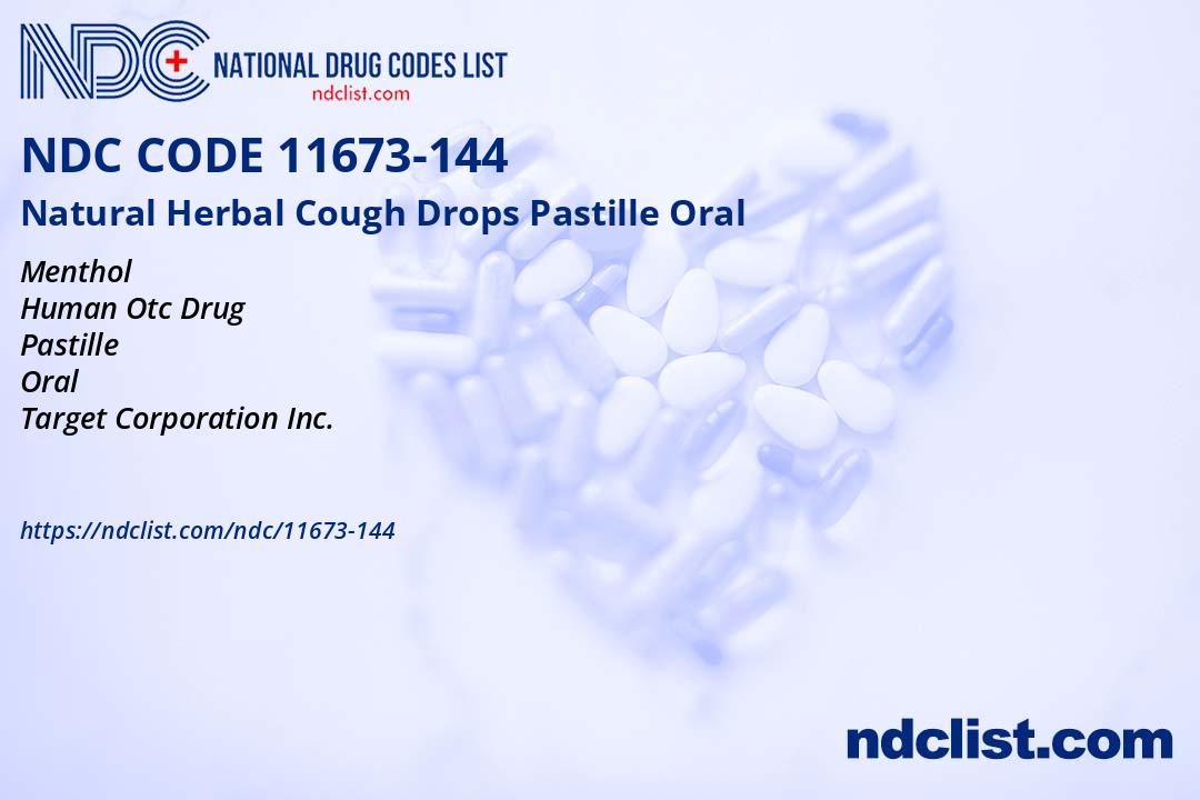 NDC 11673-144 Natural Herbal Cough Drops Pastille Oral
