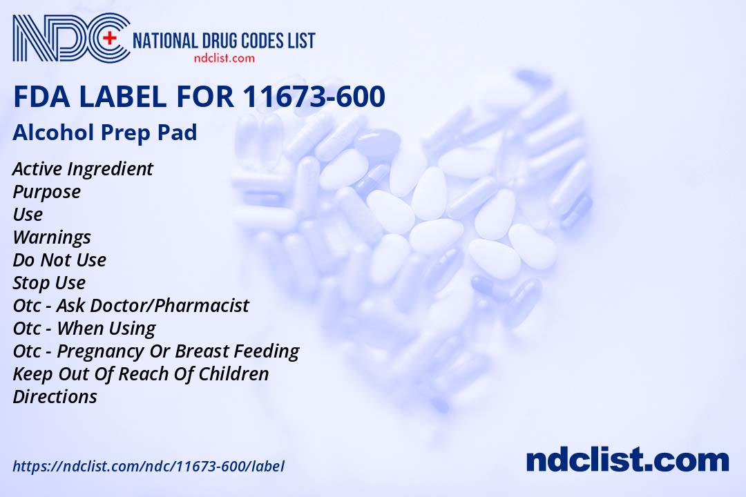 FDA Label for Alcohol Prep Pad - Indications, Usage & Precautions