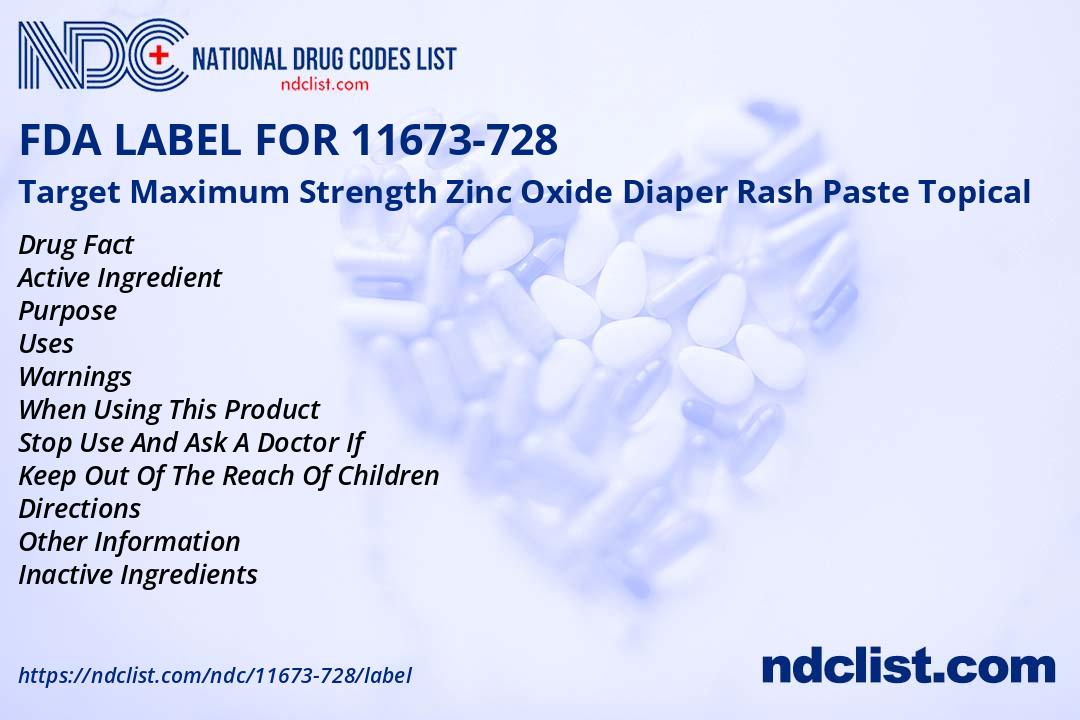Target Maximum Strength Zinc O FDA Label - NDC 11673-728