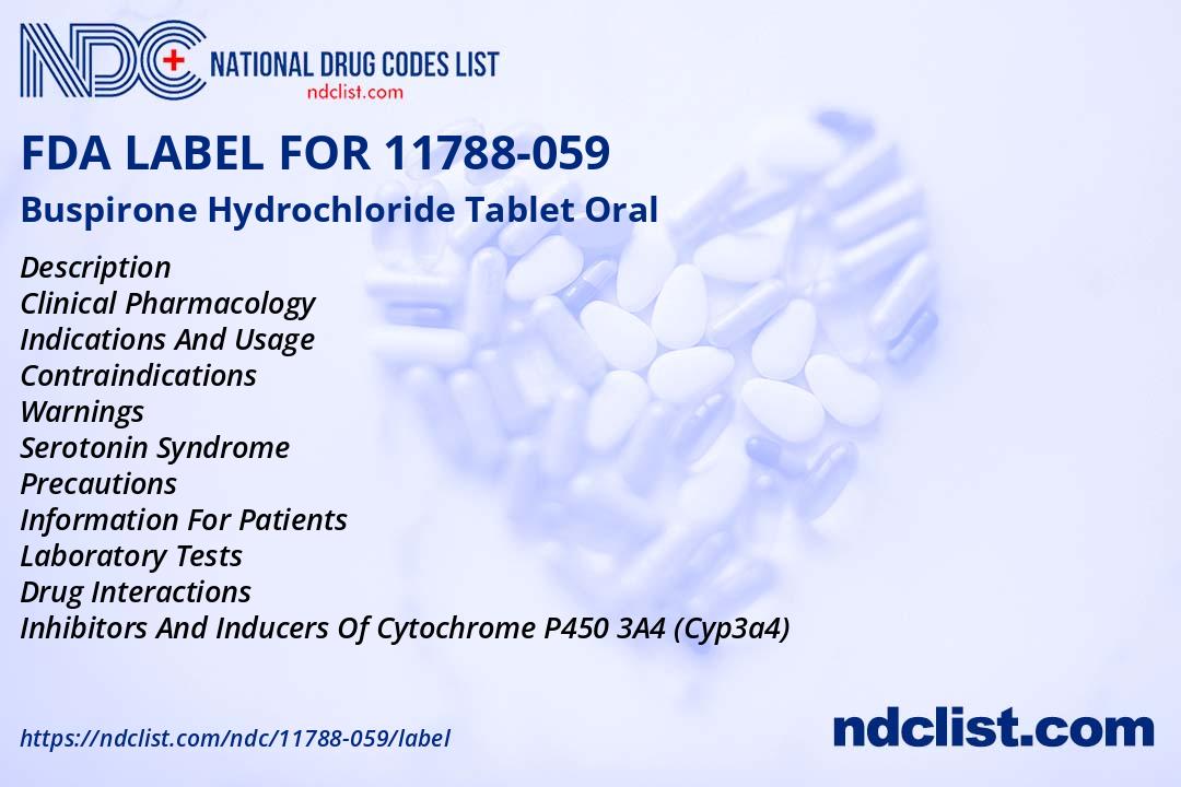 FDA Label for Buspirone Hydrochloride Tablet Oral - Indications, Usage ...