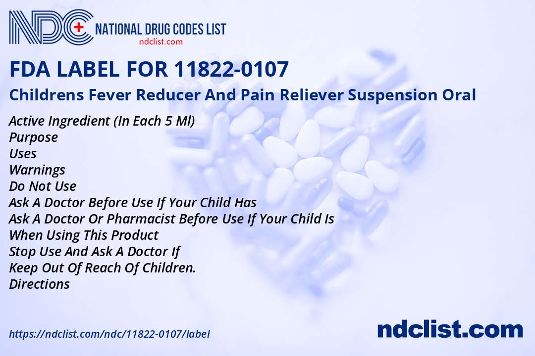 FDA Label for Childrens Fever Reducer And Pain Reliever Suspension Oral ...