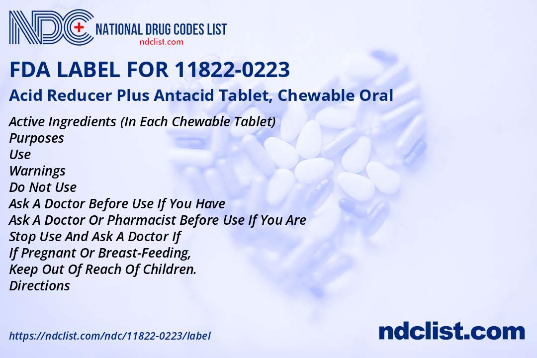 FDA Label for Acid Reducer Plus Antacid Tablet, Chewable Oral ...