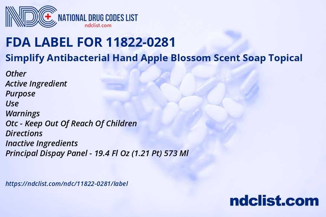 Simplify Antibacterial Hand Soap FDA Label - NDC 11822-0281