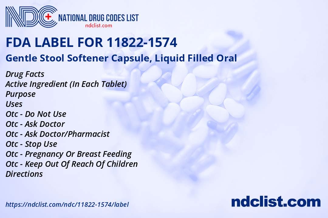 Gentle Stool Softener FDA Label - NDC 11822-1574