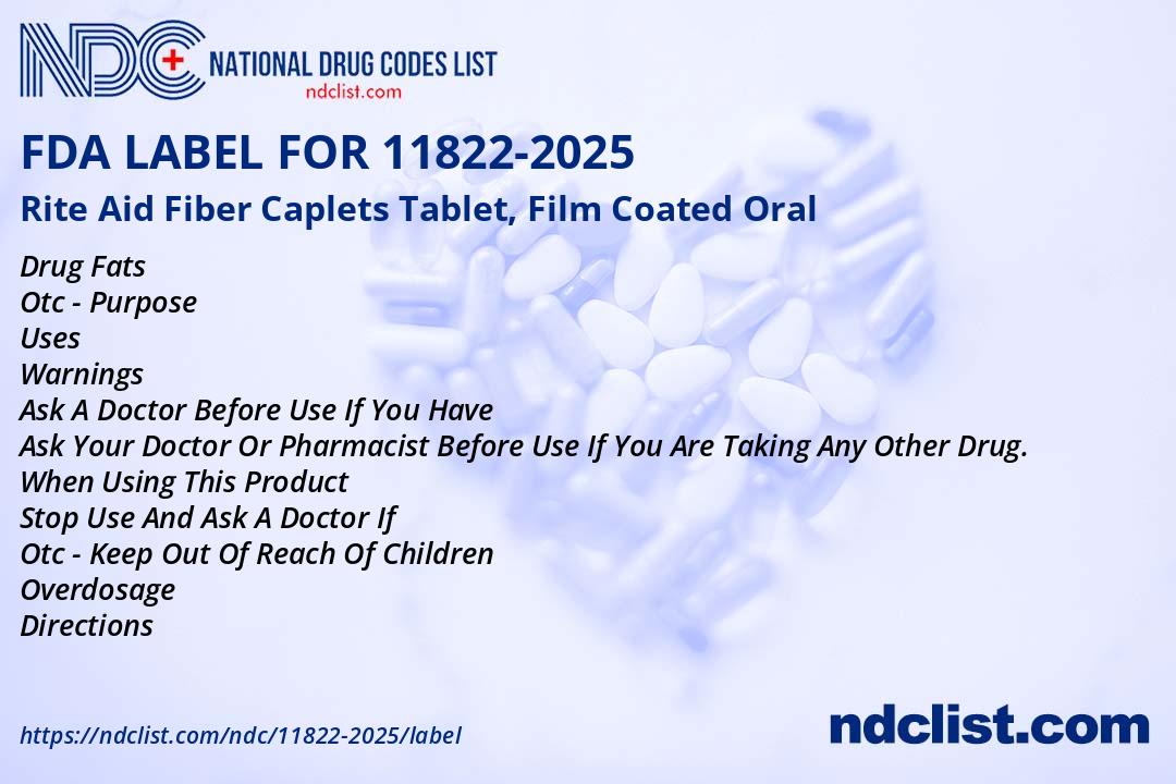 FDA Label for Rite Aid Fiber Caplets Tablet, Film Coated Oral ...