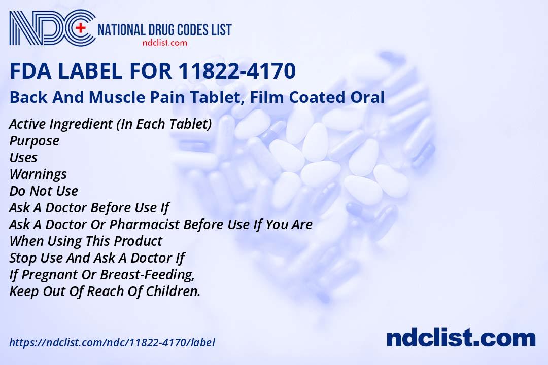 FDA Label for Back And Muscle Pain Tablet, Film Coated Oral ...