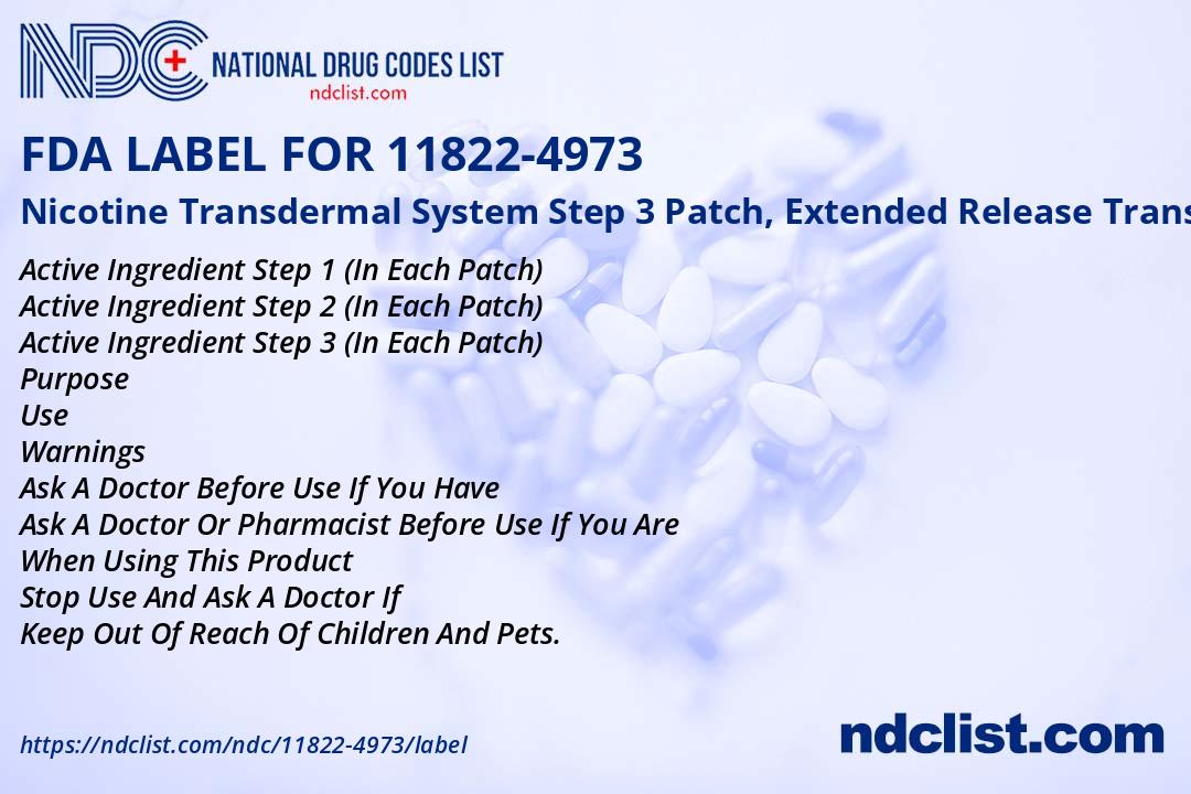 FDA Label for Nicotine Transdermal System Step 3 Patch, Extended ...