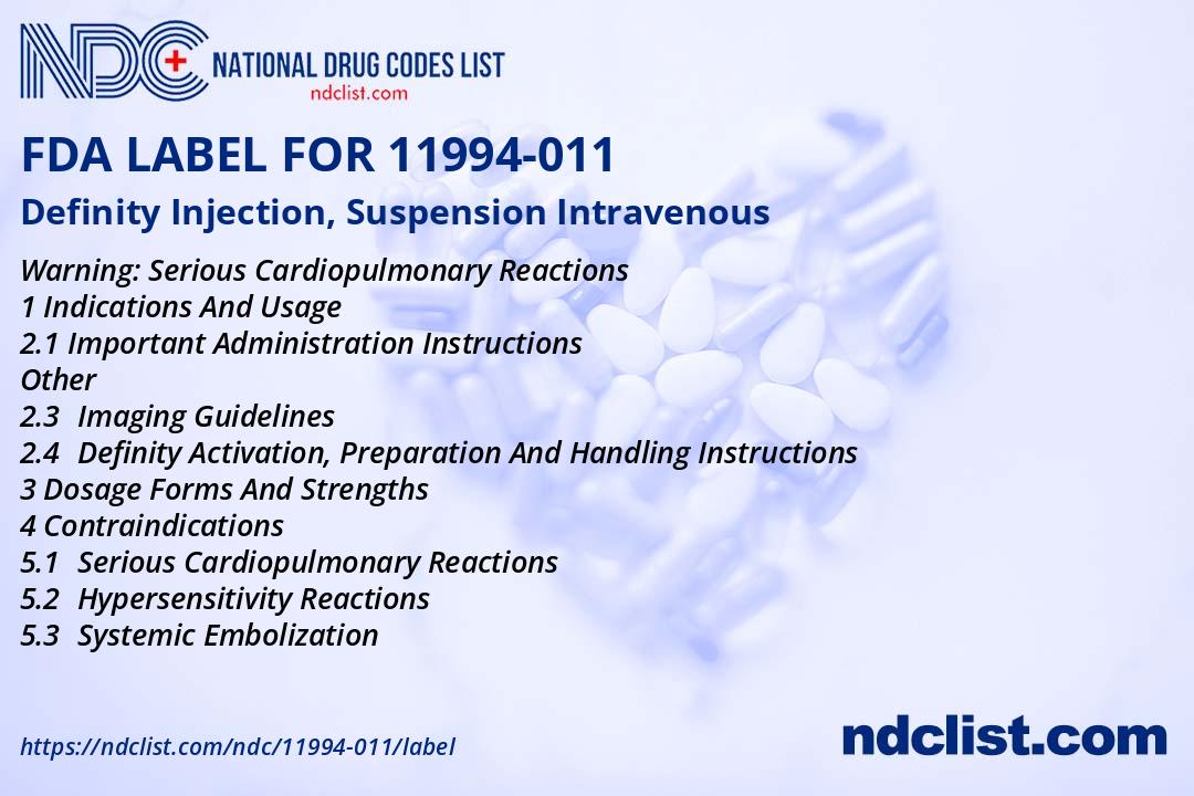 FDA Label for Definity Injection, Suspension Intravenous - Indications ...