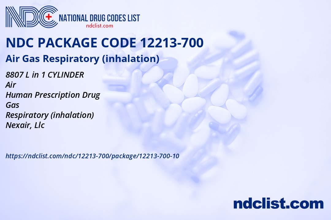 NDC Package 12213-700-10 Air Gas Respiratory (inhalation)