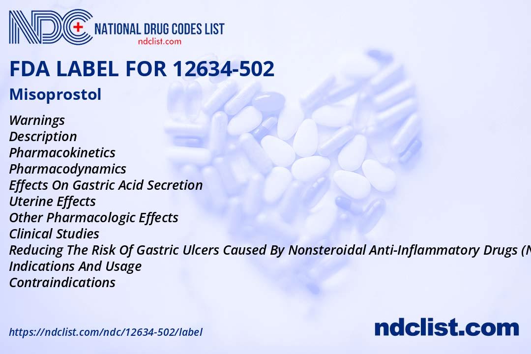 FDA Label for Misoprostol - Indications, Usage & Precautions